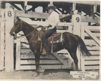 Colorized Photo of Frank Finley on a bucking horse named "Yehudi ...
